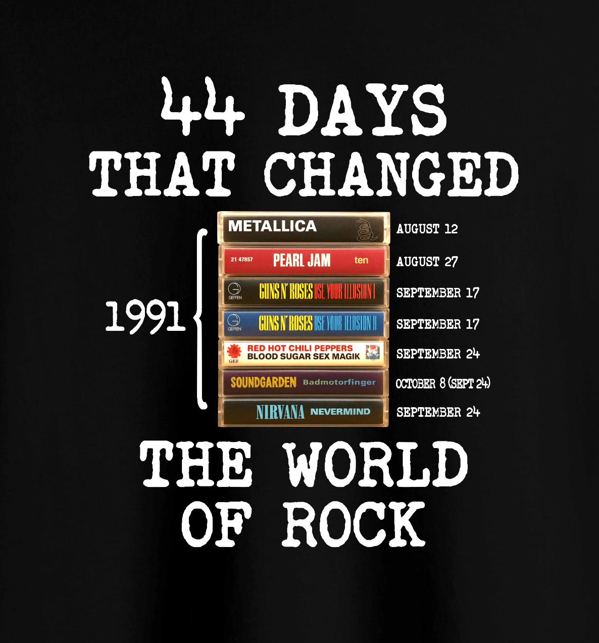 Camiseta 44 Days 1991 - O'Mine Store